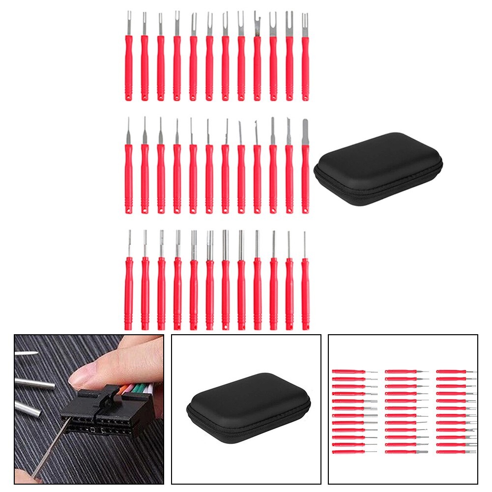 36Pcs Terminal Removal Tool Kit Depinning Tool Electrical Connector Pin ...