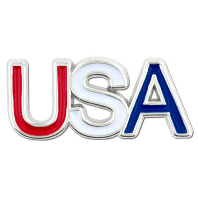 PinMart's USA Red White Blue Letters Patriotic Enamel Lapel Pin 3/4'' x ...