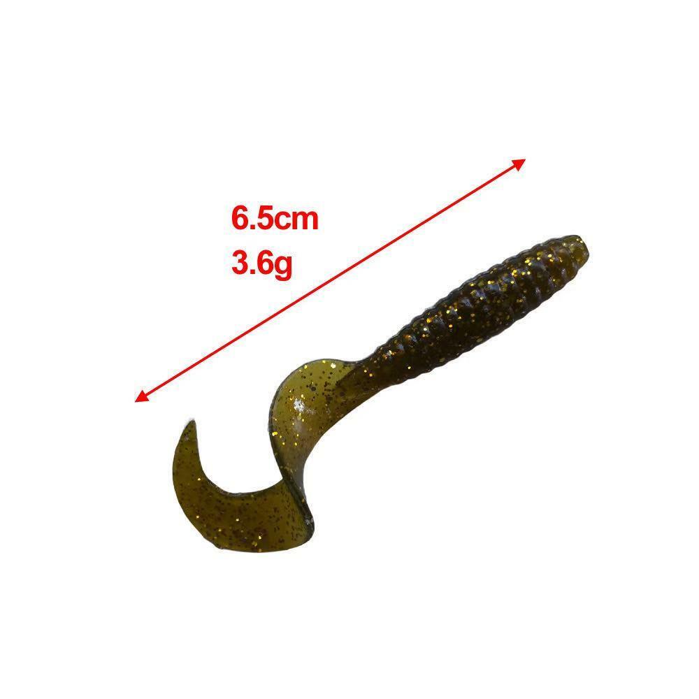 18pcs 6.5cm Curl Tail Grub Fishing Soft Plastic Lure With 10Jig heads ...