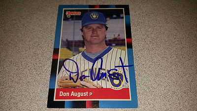 DON AUGUST SIGNED 1988 DONRUSS BASEBALL CARD AUTOGRAPHED | eBay
