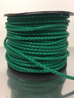 New Braided Premium Green Leather Roll Spool- 50 Meters- for Arts ...