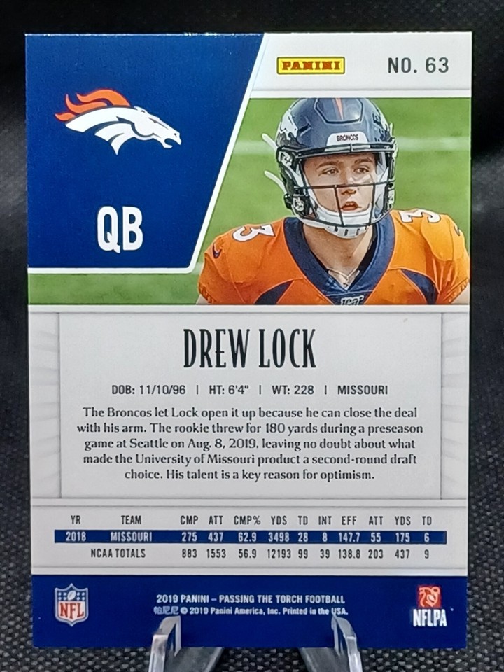 2019 Panini Passing The Torch Drew Lock RC Rookie Card #63 Silver /35 ...