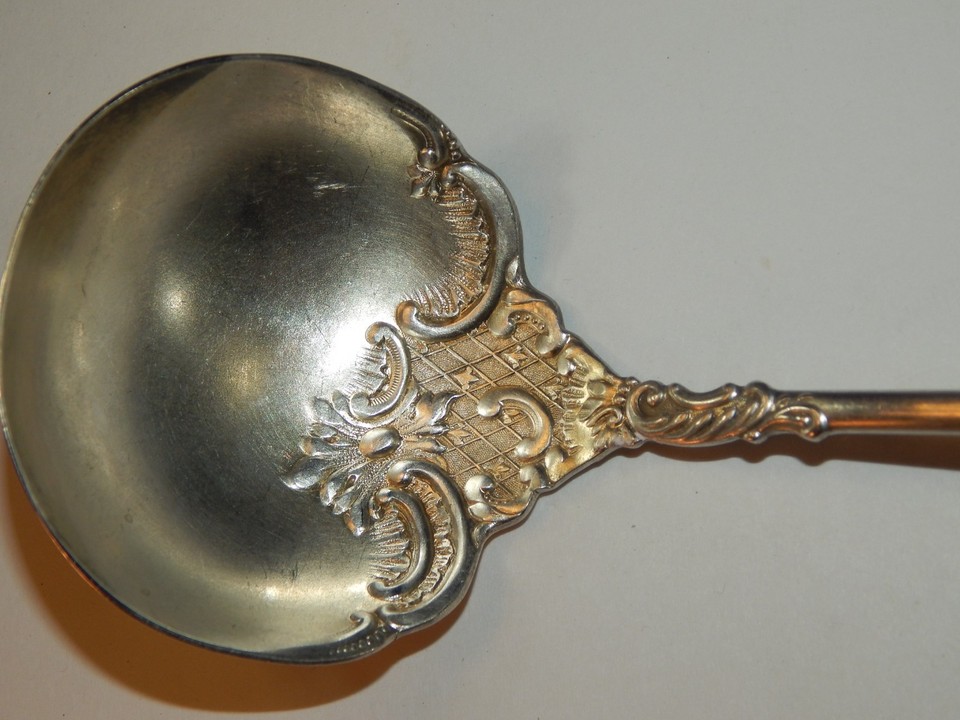 6 Ornate Silverplate Serving Pieces Punch Bowl Ladle Twisted Butter ...