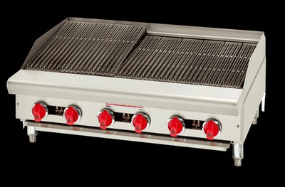 American Range ARSRB-48 48" Countertop (8) Burner Gas Radiant Char ...