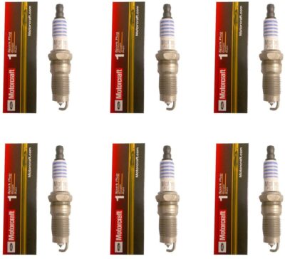 Set 6 OEM FORD Spark Plugs Motorcraft SP504 AGSF34FM Finewire Platinum ...