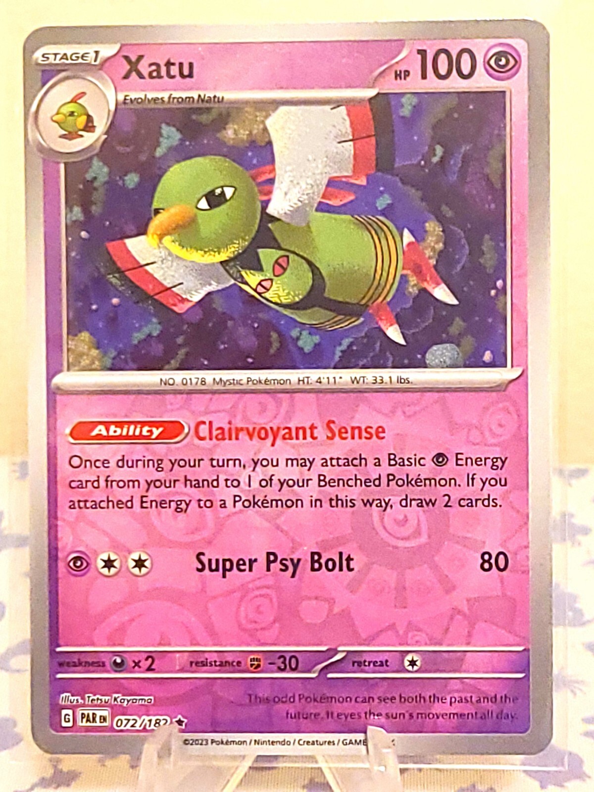 Pokémon TCG Xatu Paradox Rift 072/182 Reverse Holo Rare | eBay