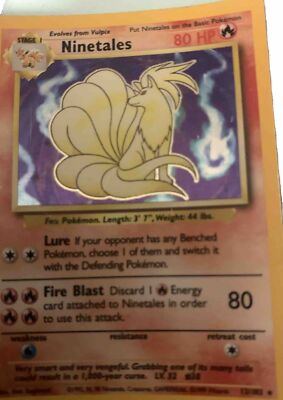 Pokémon TCG Ninetales Base Set 12/102 Holo Unlimited Holo Rare | eBay