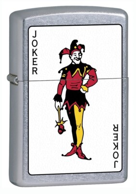 Classic Joker Jester Playing Card Satin Chrome Zippo Lighter | eBay