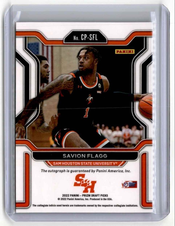 2022-23 Prizm Penmanship Auto Savion Flagg RC Auto Sam Houston #CP-SFL ...