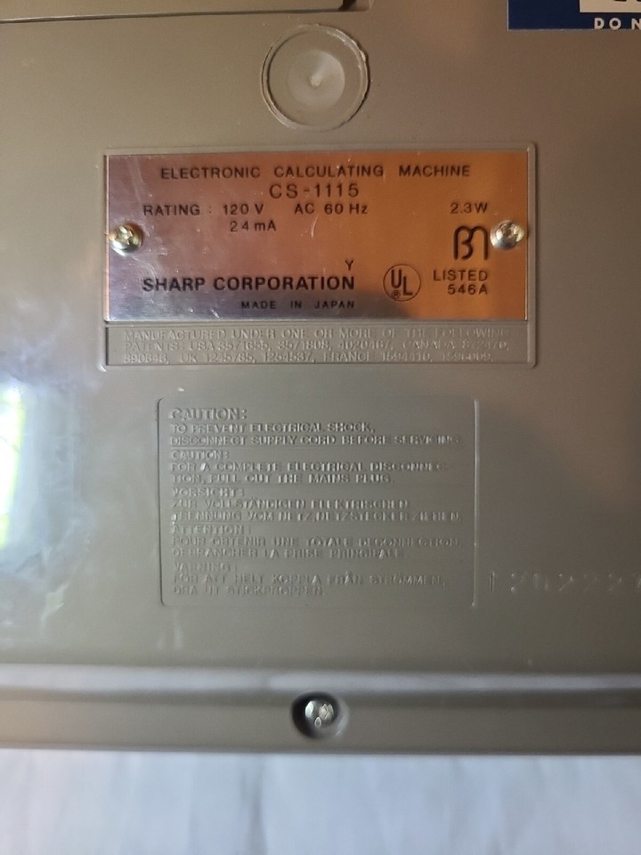 Vintage SHARP COMPET CS-1115 Calculator - Tested & working | eBay