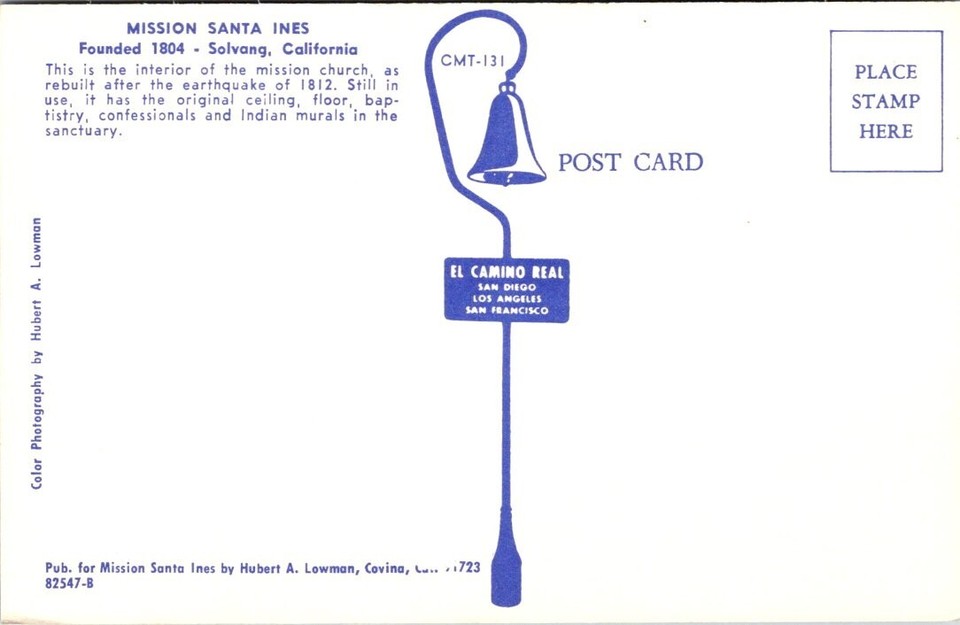 1960s Interior Altar Mission Santa Ines Solvang California Vintage ...