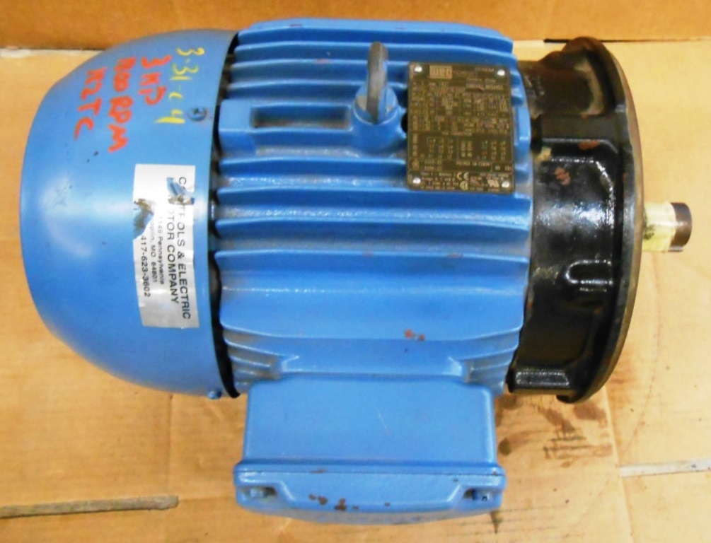 WEG 00318EP3E182T 3 Phase Motor 3hp (2.2kw) TEFC 1740 RPM 182t Frame ...