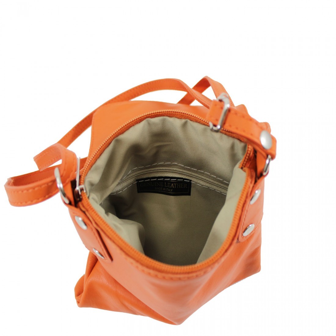 Women Small Genuine Italian Vera Pelle Leather VPZ1 Flap Cross Body ...