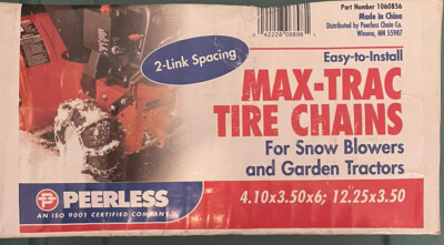 Peerless Max-Trac 1060856 Snow Blower Tire Chains 4.10x3.50x6 12.25x3 ...