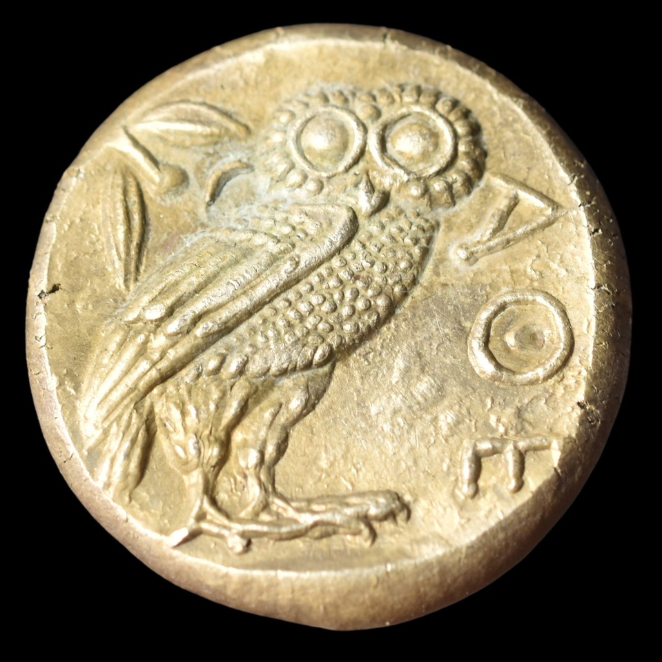 Athenian Owl Classical Style 449 BC Hand-Struck AR Greek Tetradrachm ...