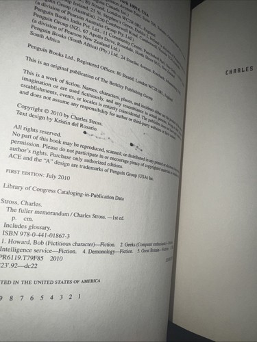 Atrocity Archives Equoid Charles Stross SIGNED Subterranean Laundry ...