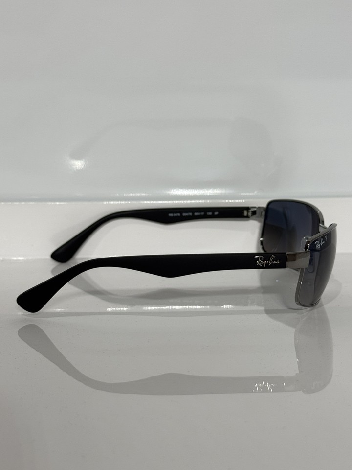 Ray Ban 3478 004/78 Gunmetal Wraparound Polarized Gradient Sunglasses ...