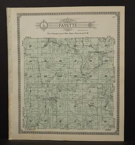 Wisconsin LaFayette County Map Fayette Township 1916 Dbl Pg J18#51 | eBay