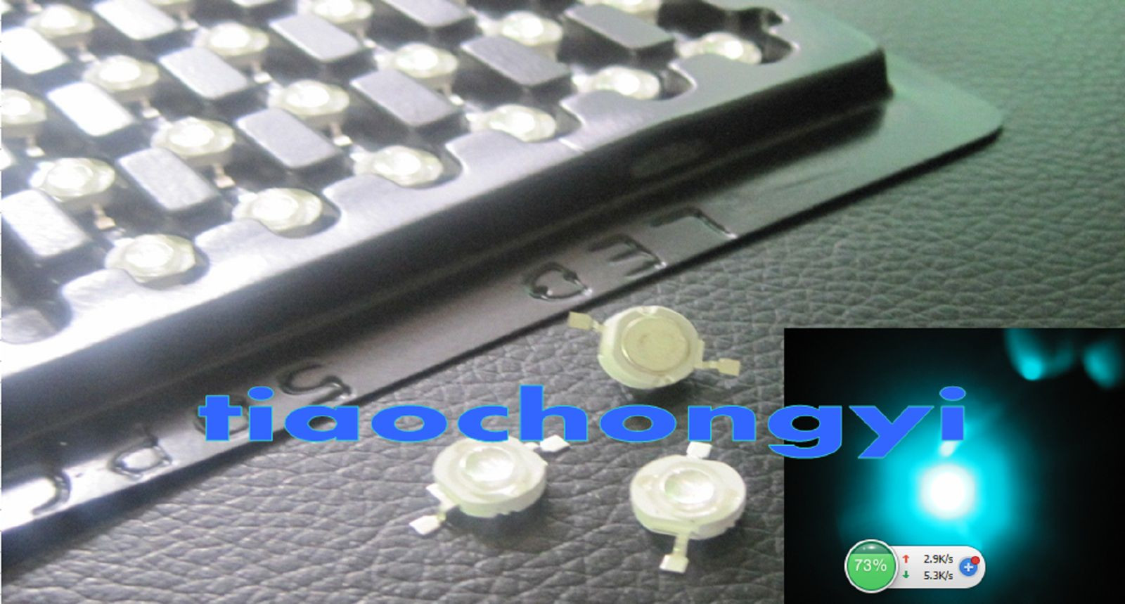 3W Square 490nm-495nm Cyan High Power LED Lighting 3.2-3.4V 700mA 10PCS ...