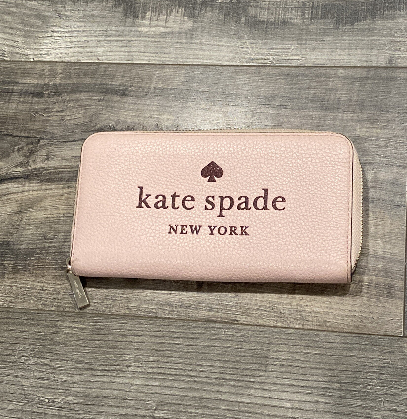 ️Kate spade Glitter LOGO Pebbled Leather Embossed Lar… - Gem