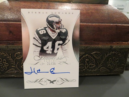 Panini Flawless Signatures On Card Autograph Eagles Herman Edwards 21/ ...