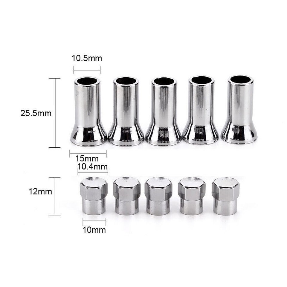 TR413/TR414 Chrome Car Truck Tire Wheel Tyre Valve Stem Hex Caps w ...