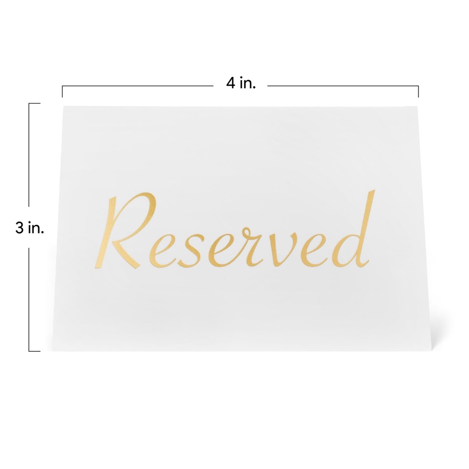20pcs Reserved Seating Signs | Elegant Gold Reserved Table Signs for ...