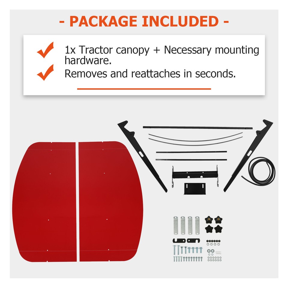 Tuff Top Tractor Canopy For ROPS 52" X 52" - Red | eBay