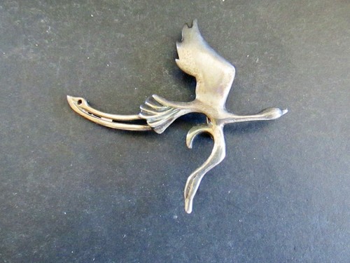 Singed Canada Goose Pin Satin Finish Heavy Sterling Silver Cast? Flying ...