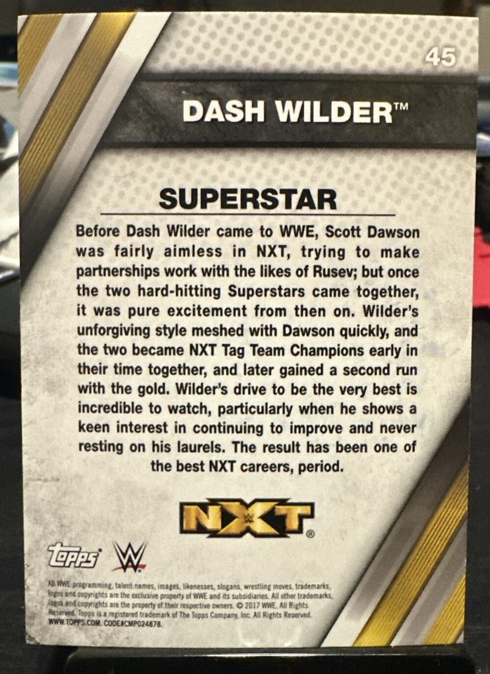 Dash Wilder Signed 2017 WWE Topps Nxt Card #45 | eBay