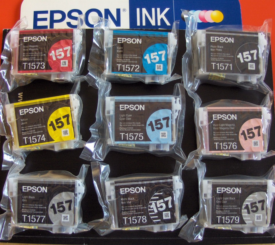2016-2021 GENUINE Epson 157 T157 ink cartridges R3000 Full Set T1571 ...