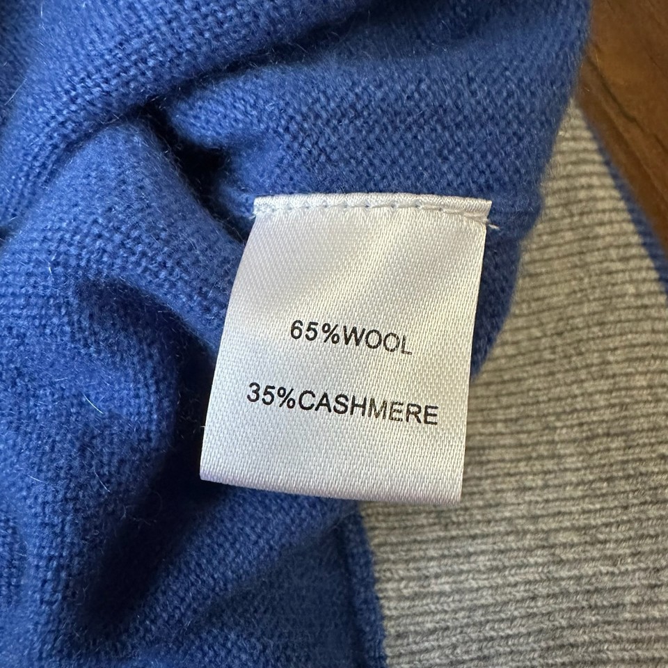 GREYSON Sebonack Sweater Mens L Blue 1/4 Zip Pullover Cashmere Wool ...