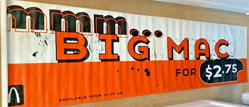 McDonald’s large big Mac vinyl advertising banner length 3.5 meters in ...