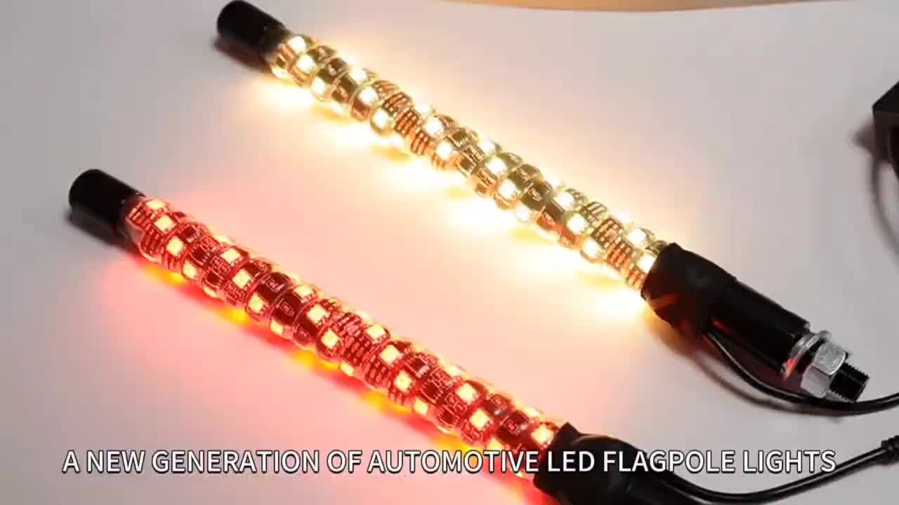 2x 120 LED 1ft RGB LED Whip Spiral Lights Antenna for ATV UTV Can ...