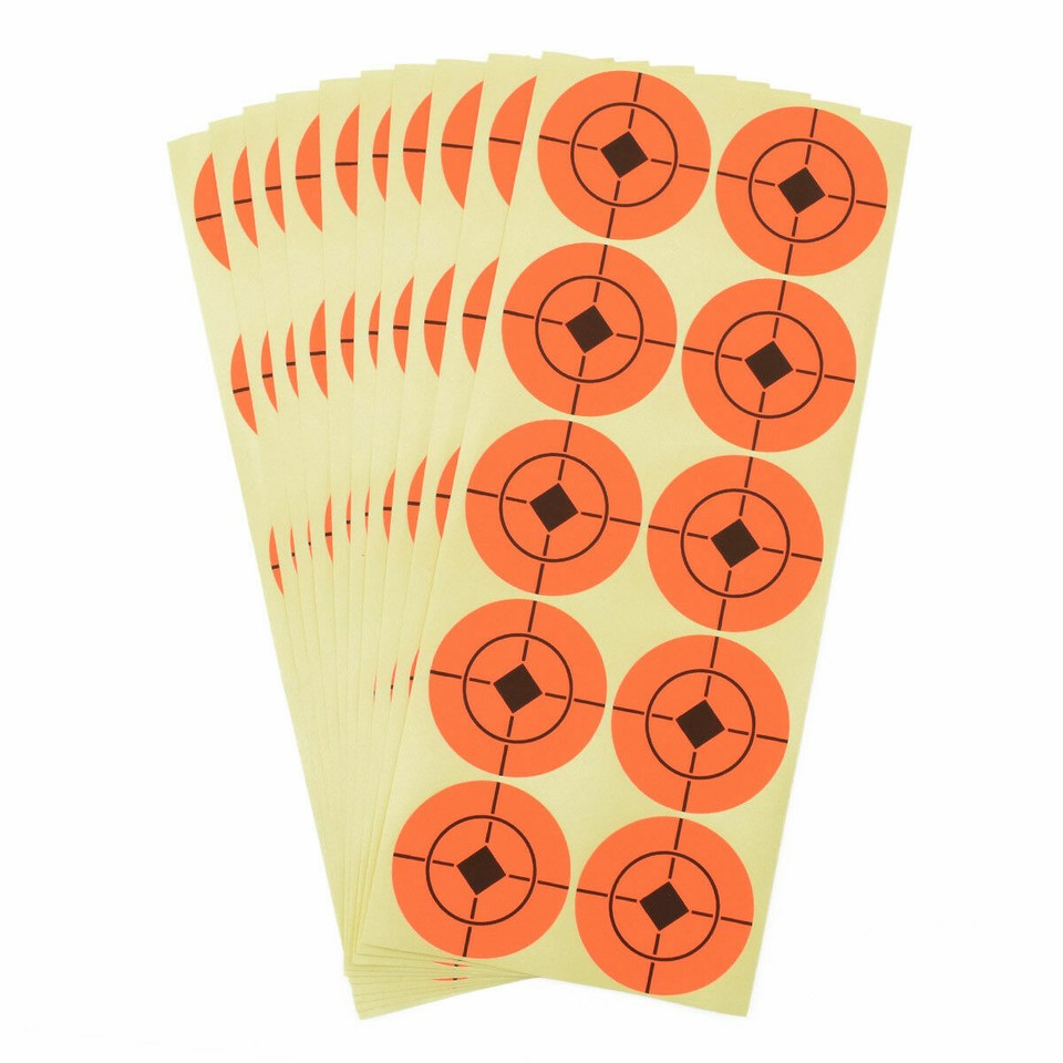 New 25 sheets Orange Target Bullseye Stickers Dia.1.96" for Shooting ...