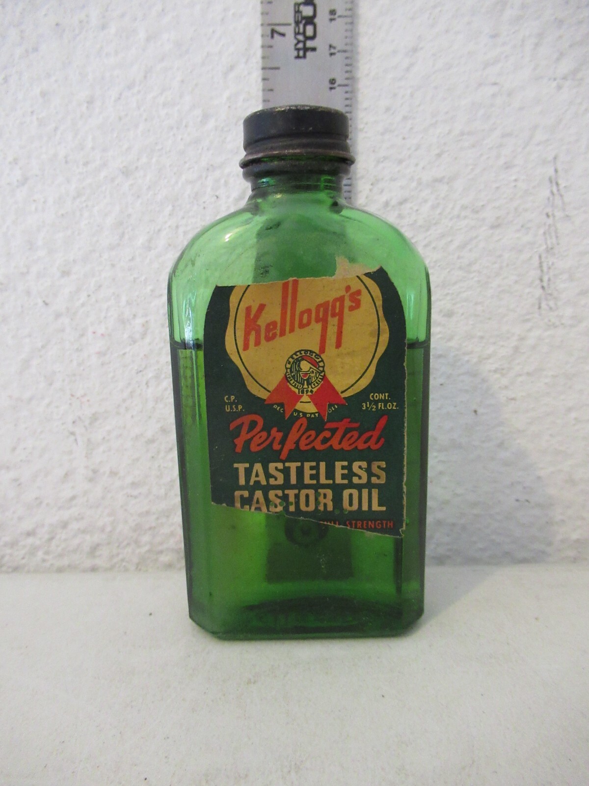 Vintage 3.5 oz. Kellogg's Tasteless Castor Oil bottle with cap | eBay