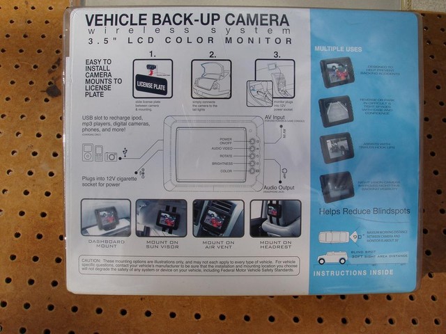 Winplus Vehicle Back-up Camera Wireless System 3.5" LCD Color Monitor ...