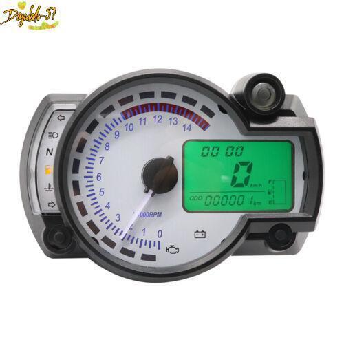 7 LED Motorcycle Odometer/ Speedometer Meter Digital Gauge Tachometer ...