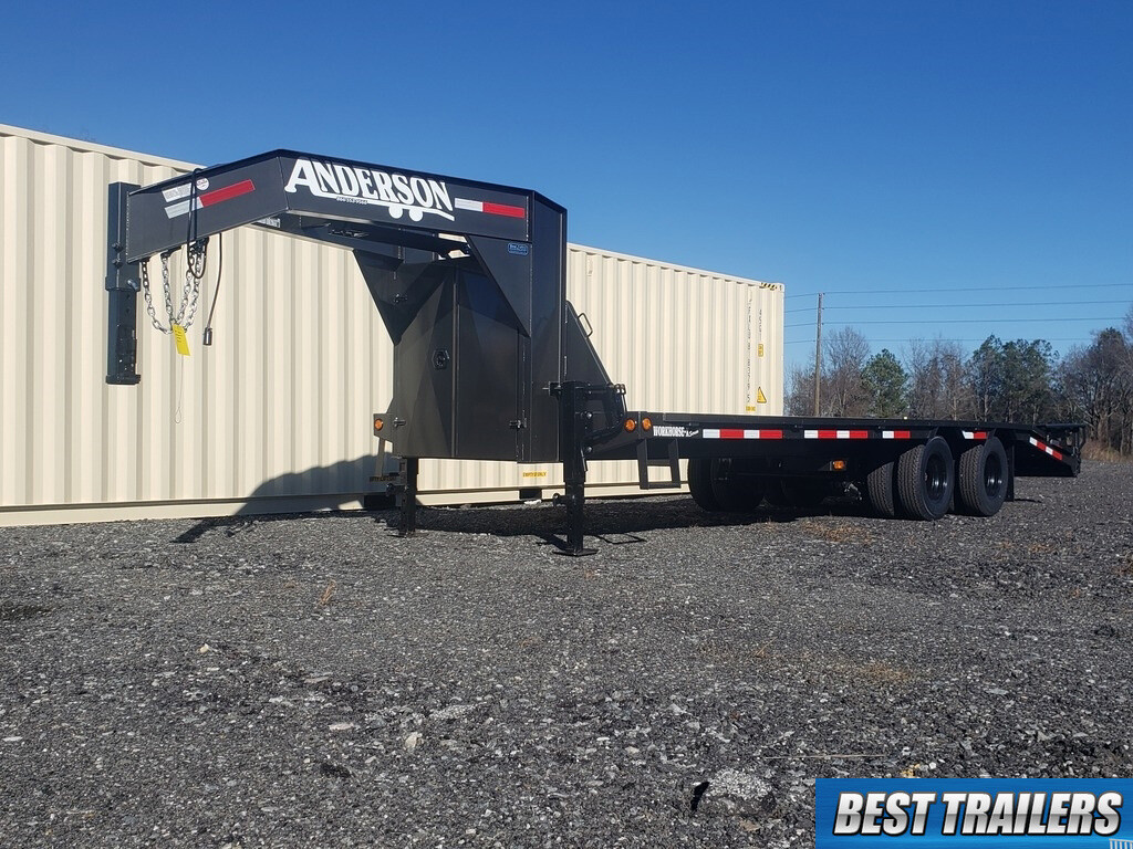 hotshot anderson trailers 25 ft 10 ton gooseneck flatbed mega ramp ...