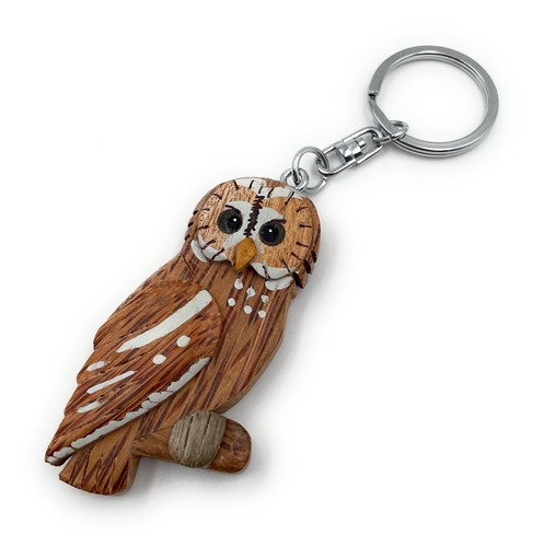 Handmade Wood Keychain Barn Owl Bird Owl Forest Animal | eBay
