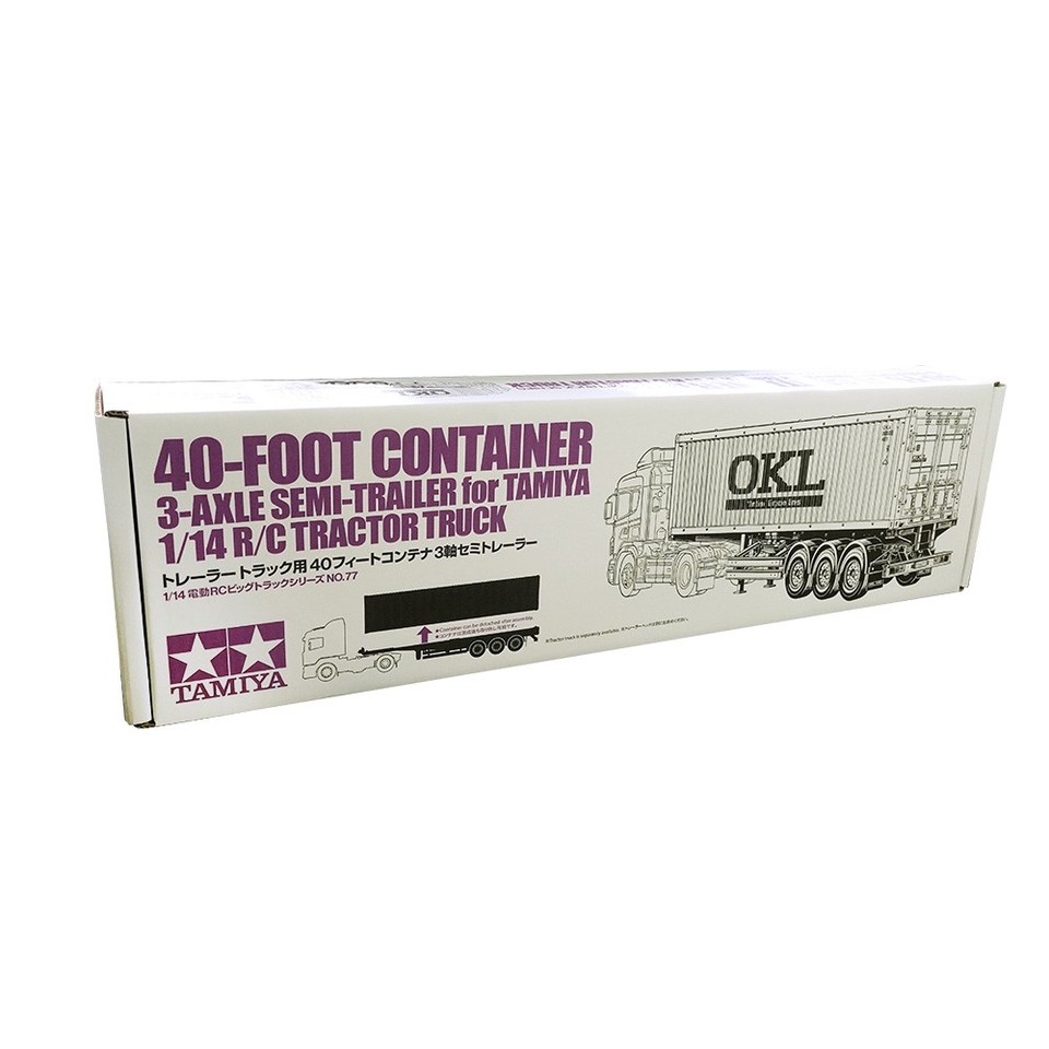 Tamiya 40-Foot Container 3-Axel Trailer Set For Tamiya 1/14 RC Tractor ...