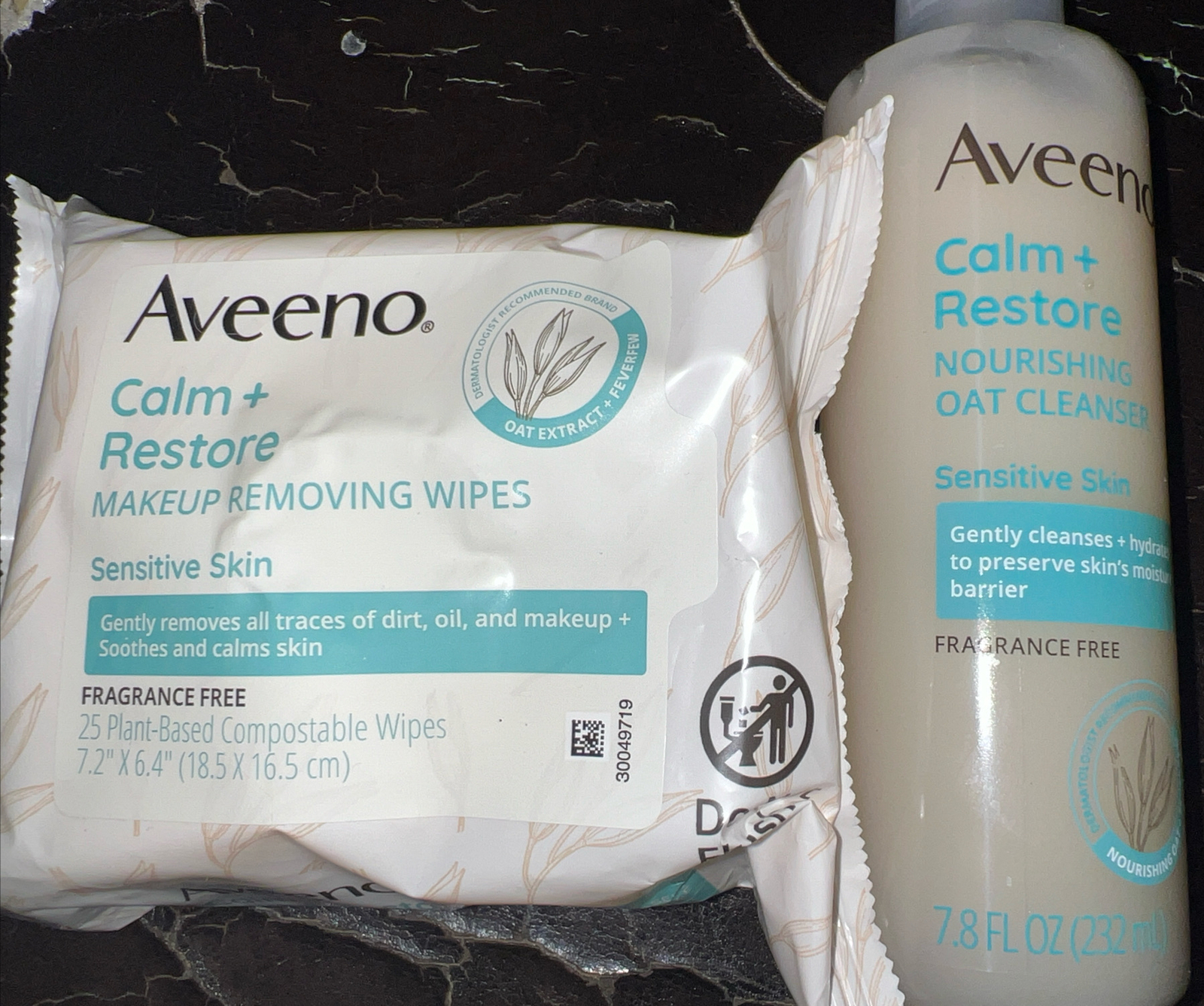 LOT 2 Aveeno Calm + Restore, Nourishing Oat Cleanser & Makeup Remover ...