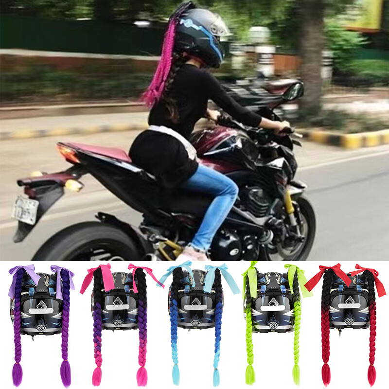Motorcycles Bike Girl Ramp Helmet Braid Ponytail Hair Pigtail Braiding ...