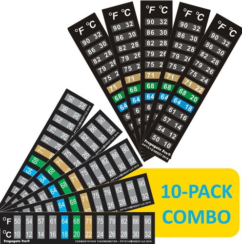 Combo Stick On Thermometer Strip Adhesive Sticker Brewing Fermenting ...