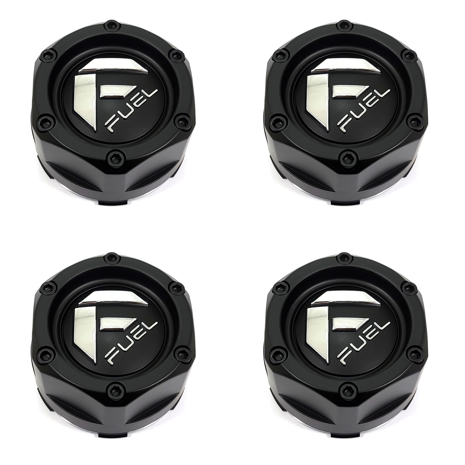 4 Fuel Off-Road Wheels Black Wheel Center Hub Caps for 6L D667 Nitro ...