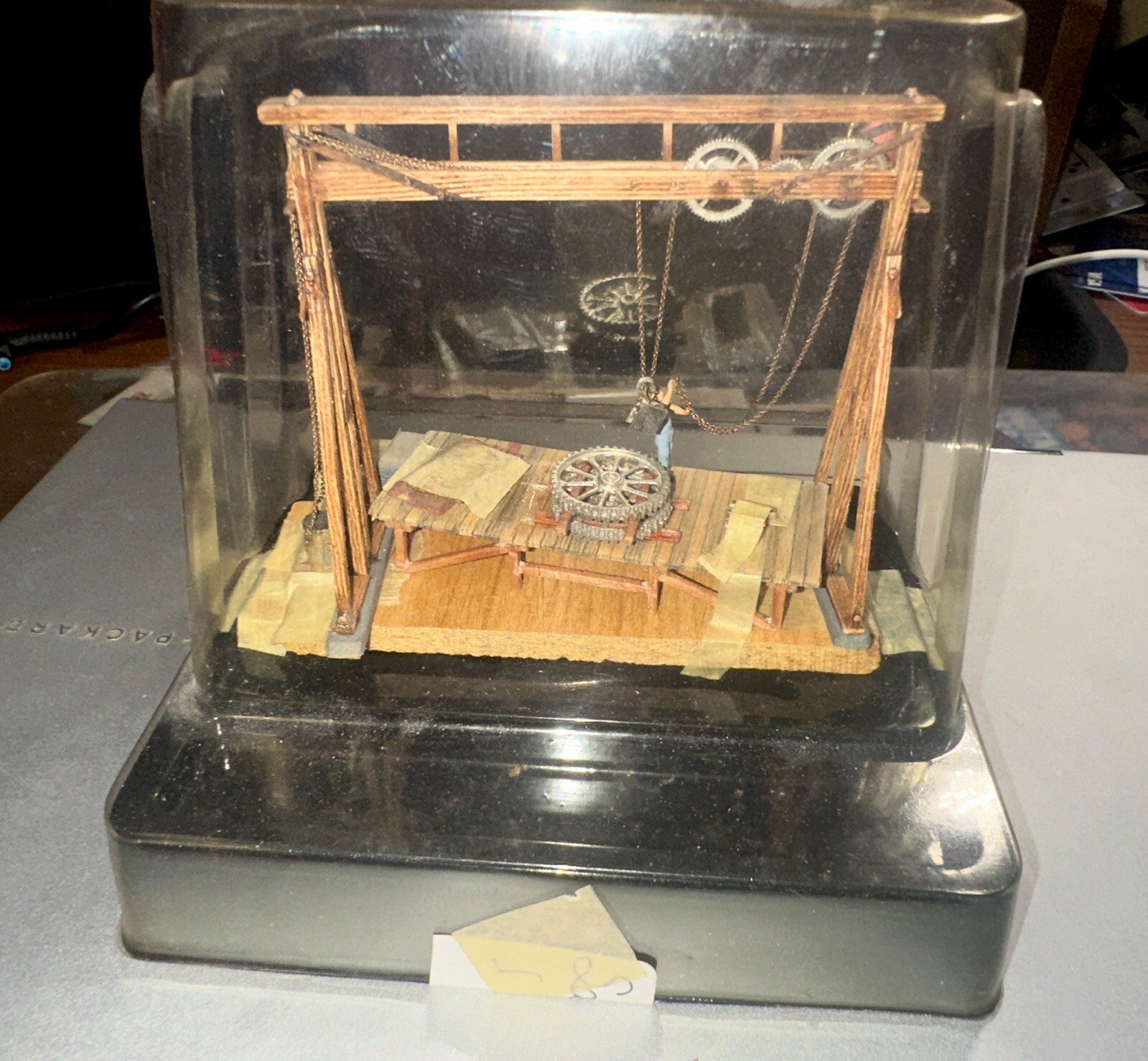 CUSTOM BUILT HO scale Overhead Crane Diorama w/chains, Figure & Plastic ...