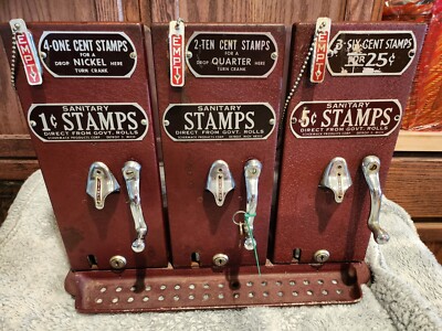 (3) VintageSCHERMACK Model P Clearview 1 Cent, 5 Cent 2- 10 Cent Stamps ...