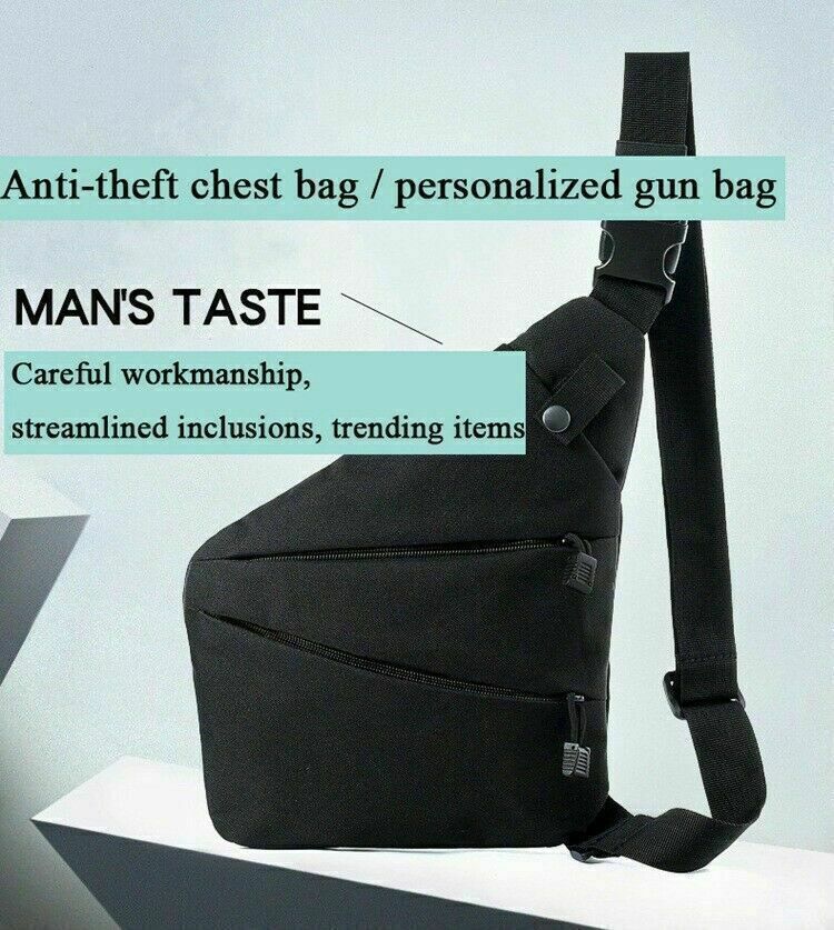Anti Theft Mens Right Shoulder Pistol Bag Concealed Tactical Storage ...