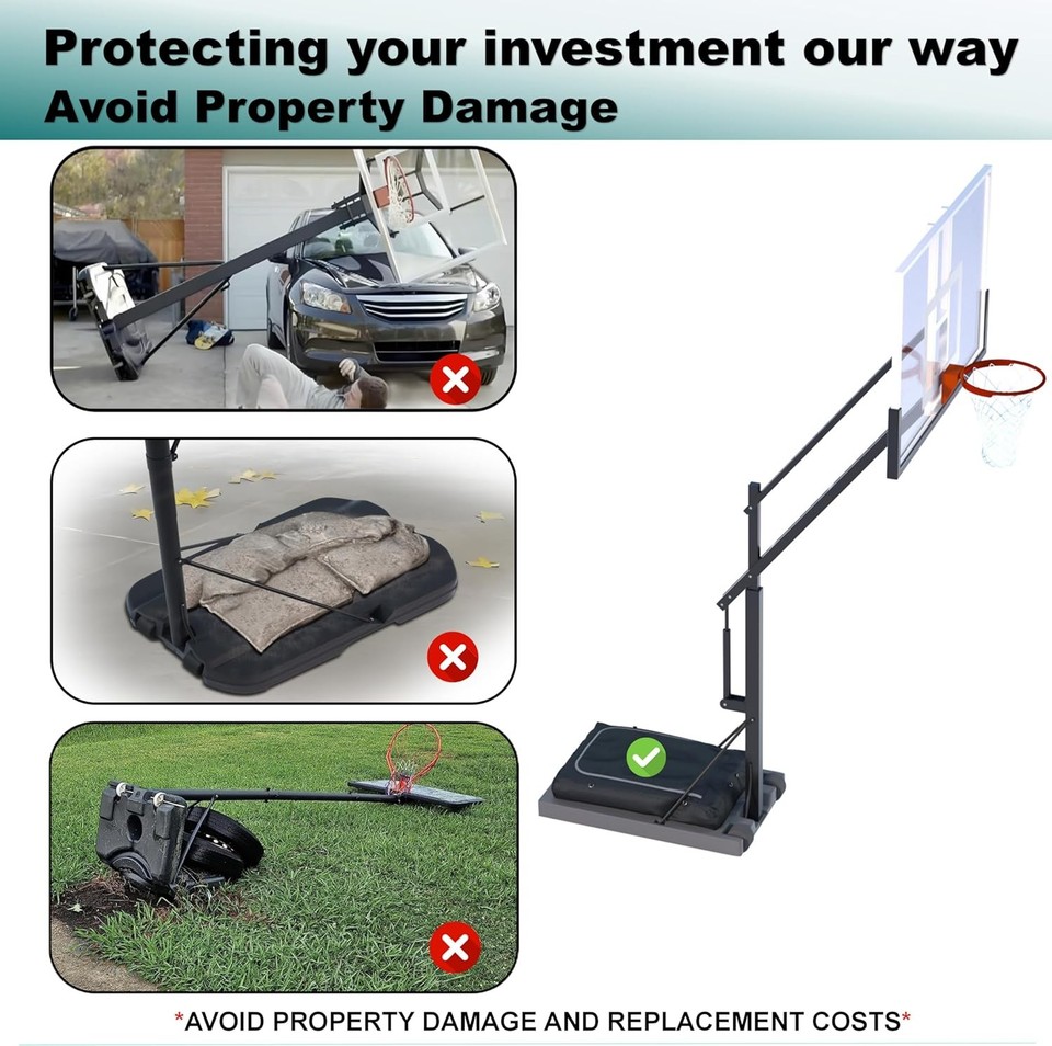 Basketball Hoop Sandbag，Weather-Proof Heavy Duty Weighted Base Anchor ...