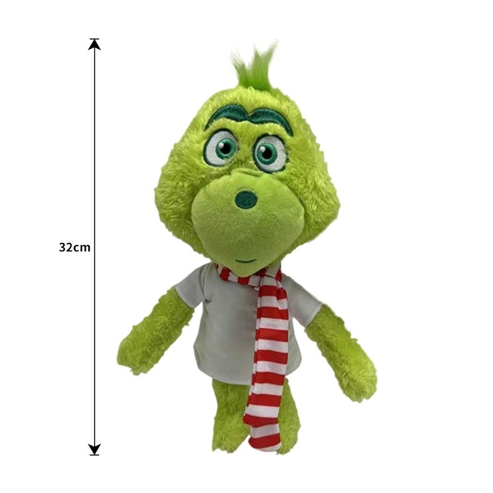 Christmas Grinch Plush Doll Soft Stuffed Teddy Toy Xmas Gift Baby Kids ...
